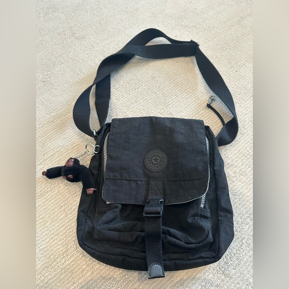 Kipling | Bags | Kipling Black Lancelot Messenger Bag With Sven Monkey ...